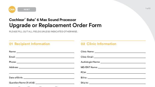 Order forms