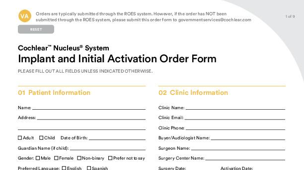 Order forms